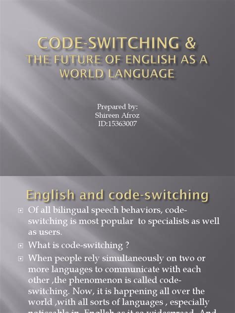 English And Code Switching Pdf English Language Multilingualism