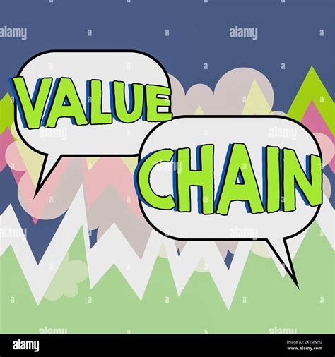 Writing Displaying Text Value Chain Word Written On Business Manufacturing Process Industry
