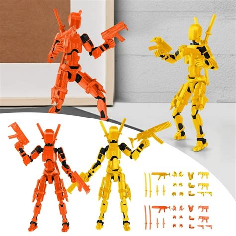 2 Pack T13 Action Figure Already Assembled Multi Colored Titan 13 Action Figure Set With Laser