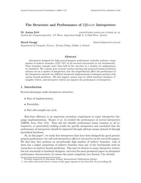 The Structure And Performance Of Efficient Interpreters Pdf