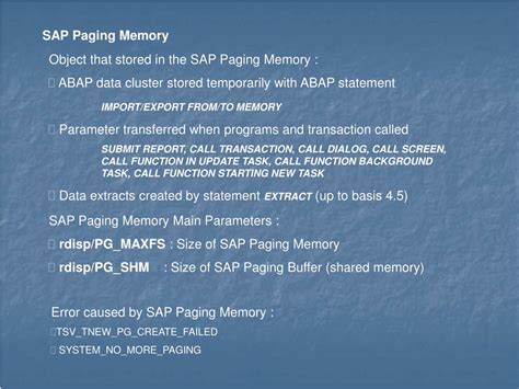 PPT SAP Memory Management An Overview PowerPoint Presentation Free Download ID 156002