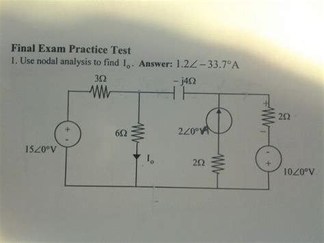 Solved Use Nodal Analysis To Find Io Answer 1 2 33 7 Chegg Com