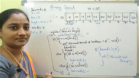 Data Structures In C Binary Search Using C Ds Tutorial In Telugu