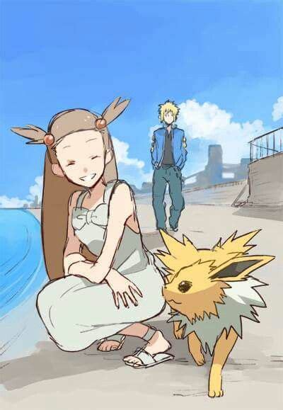 Elegant Jasmine Jolteon And Volkner Artwork
