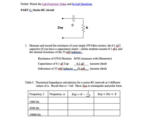 Prelab Watch The Lab Overview Video And In Lab Chegg Com