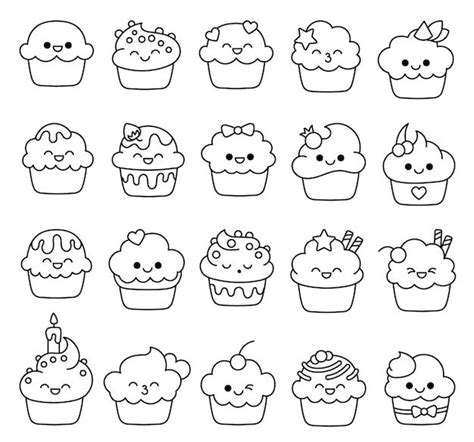 Doodles 3 En 2021 4f4 In 2025 Cupcake Coloring Pages Cute Easy Drawings Cute Cupcake Drawing