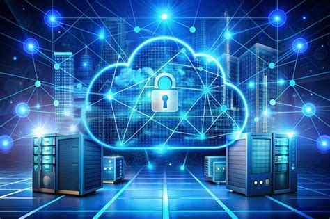 Digital Cloud Computing Cyber Technology Network Illustration Premium Ai Generated Image