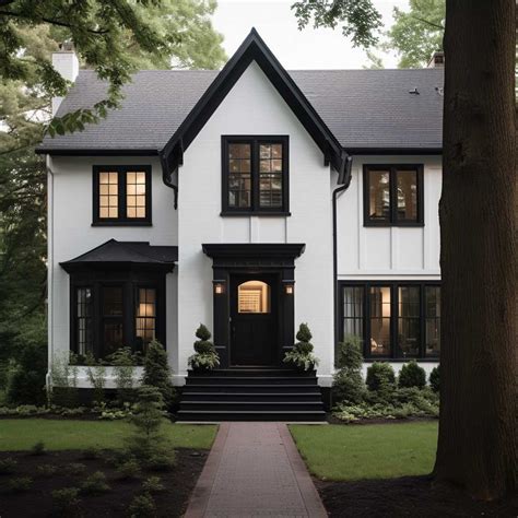 How A White House With Black Window Trim Creates A Timeless Appeal