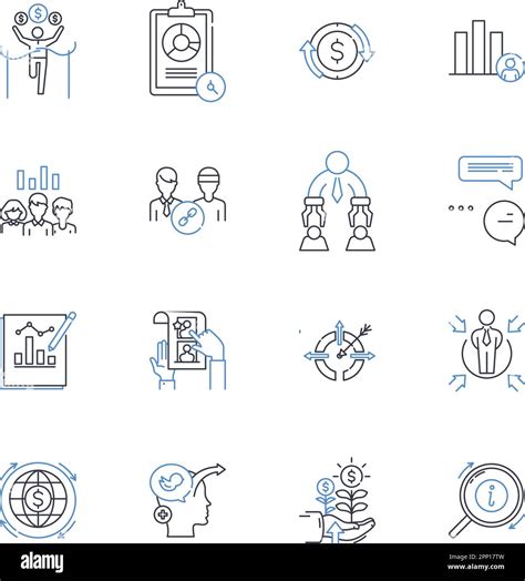 wealth management technology line icons collection fintech robo adviser automation portfolio