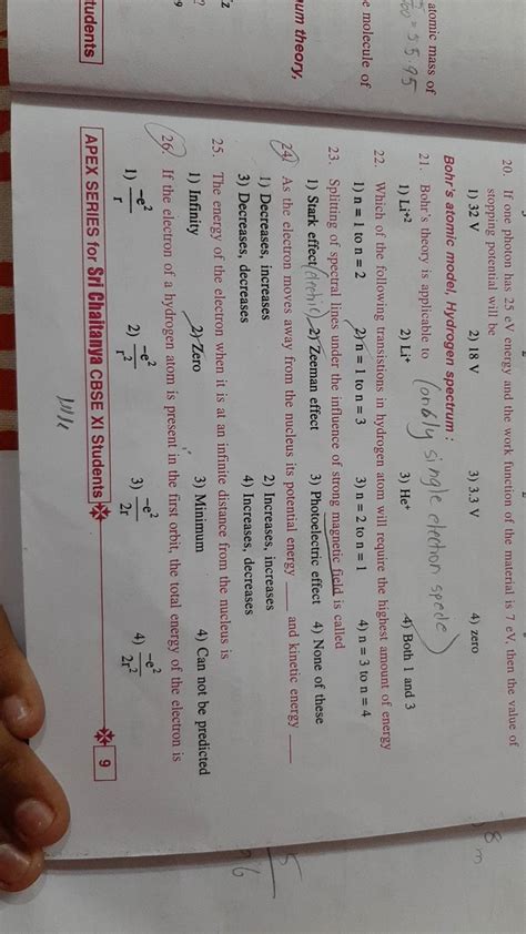 Bohrs Atomic Model Hydrogen Spectrum 21 Bohrs Theory Is Applicable