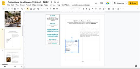 How To Move A Text Box Create Cookbooks Support
