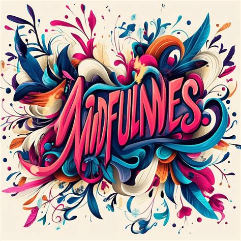 Mindfulness Typography Premium Ai Generated Image