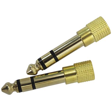 Ohoiolla Audio Interface Adapter 2pcs Headphone Adapter Metal Golden For Home 3 5mm To 6 5mm