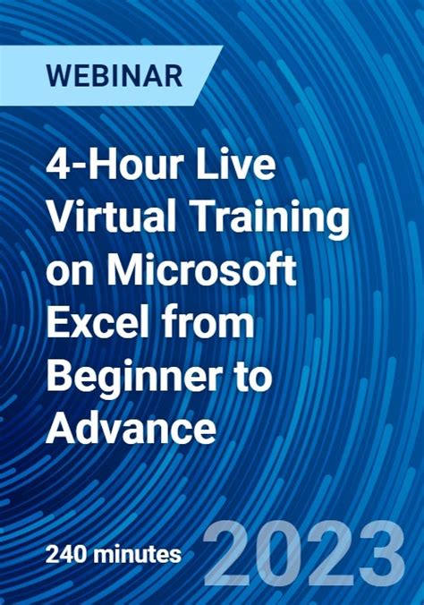 4 Hour Live Virtual Training On Microsoft Excel From Beginner To Advance Webinar Recorded