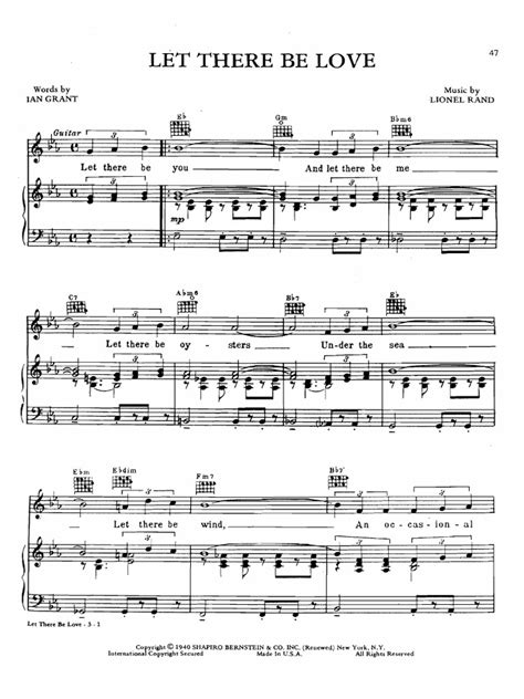 Let There Be Love Nat King Cole Pdf