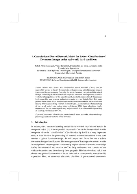 Pdf A Convolutional Neural Network Model For Robust Classification Of