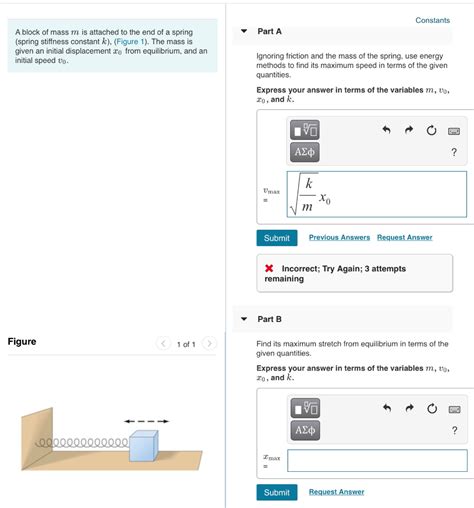 constants part a a block of mass m is attached to the