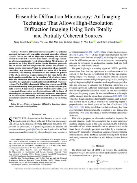 Pdf Ensemble Diffraction Microscopy An Imaging Technique That Allows