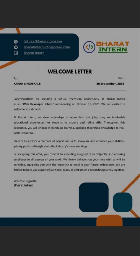 Karan Singh Kalsi On Linkedin Bharatintern Internship Webdevloper