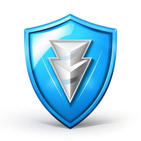 Premium Ai Image A Blue Shield With A Triangle On It