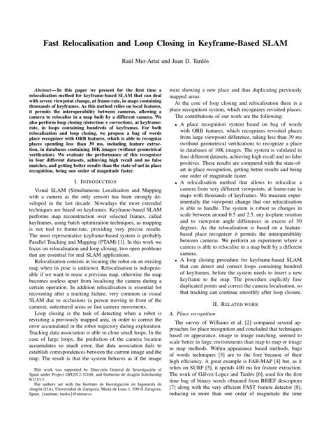 Pdf Fast Relocalisation And Loop Closing In Keyframe Based Slam