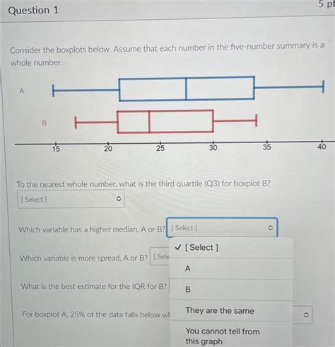 Solved Consider The Boxplots Below Assume That Each Number