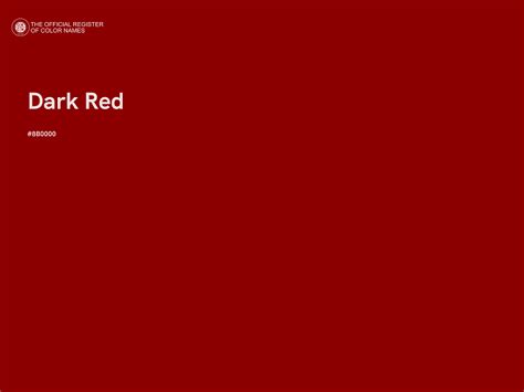 Dark Red Color 8b0000 The Official Register Of Color Names