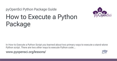 How To Execute A Python Package — Pyopensci Lessons