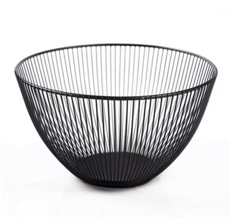 Кошик для овочів 25 см ваза для фруктів металева органайзер для кухні Чорна купити онлайн на