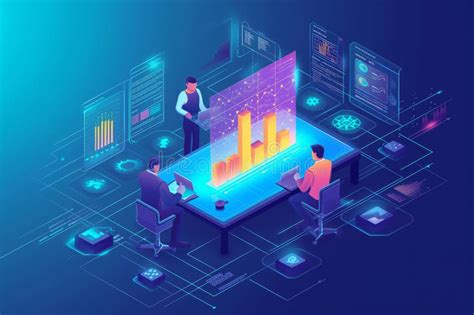 Character Design Business People Working Using Big Data Vector Graphics Concept Of People