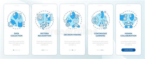 Walkthrough Cognitive Computing Work With Blue Icons Stock Illustration Illustration Of Icon