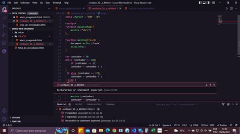 Esta dando erro no VScode JavaScript e HTML desenvolva um jogo e pratique lógica de