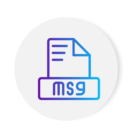 Premium Vector Msg Document Format File Icon With Gradient Outlines