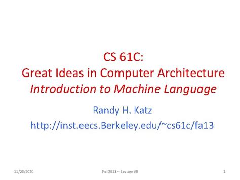 Cs 61 C Great Ideas In Computer Architecture