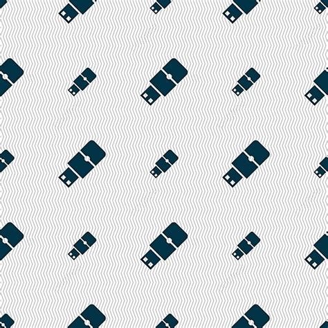 Geometric Texture Seamless Pattern Of Usb Flash Icon Symbol In Vector