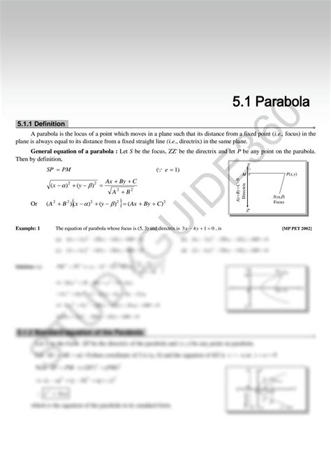 SOLUTION Iit Jee Maths Notes For Conic Section Studypool
