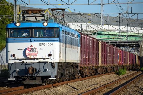 JR貨EF81 501に交通安全HM 2nd train鉄道ニュース