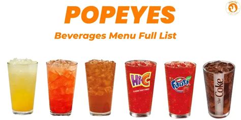 Popeyes Beverages Menu 2025 Luxurious Drinks With Prices And Nutrition