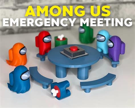 Among Us Emergency Meeting Table Diy Game Figure Etsy