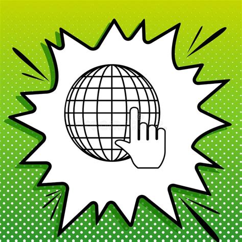 Earth Globe Sign Vector Comics Style Icon On Pop Art Background Illustration Stock Vector