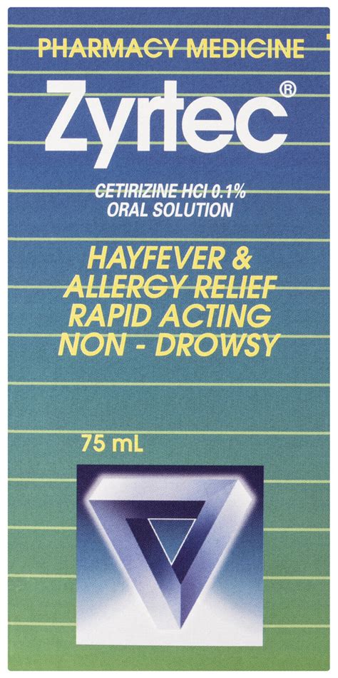 Zyrtec Hayfever And Allergy Relief Rapid Acting Non Drowsy 75ml
