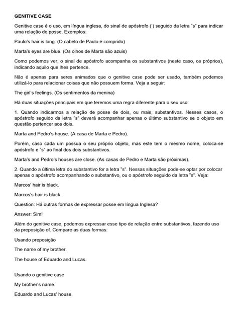 Genitive Case Pdf