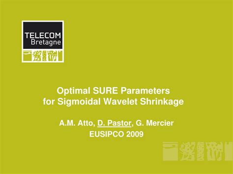 Ppt Optimal Sure Parameters For Sigmoidal Wavelet Shrinkage