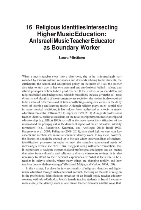 pdf religious identities intersecting higher music education an israeli music teacher