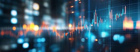 Digital Financial Data Visualization Of Fluctuating Stock Market Trends And Analytics In An
