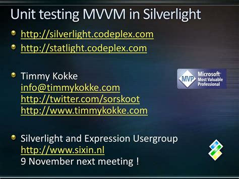 Ppt Unit Testing Mvvm In Silverlight Powerpoint Presentation Free
