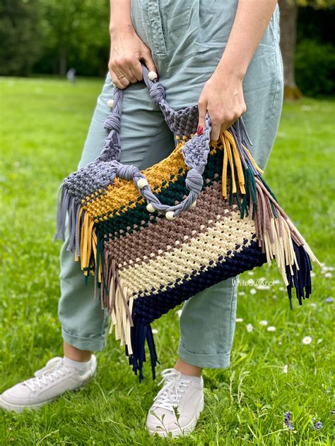 DIY PDF Pattern Macrame Bag DIY Macrame Shoulder Bag Boho Etsy