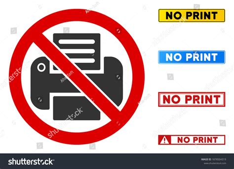 No Print Sign Phrases Rectangle Frames Stock Vector Royalty Free Shutterstock
