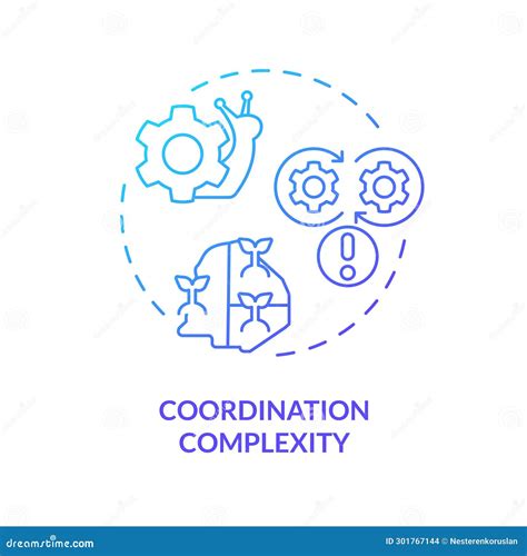 Thin Line Gradient Coordination Complexity Icon Concept Stock Vector