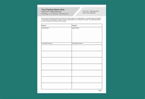 Finding A Solution Worksheet Editable Fillable Printable Pdf